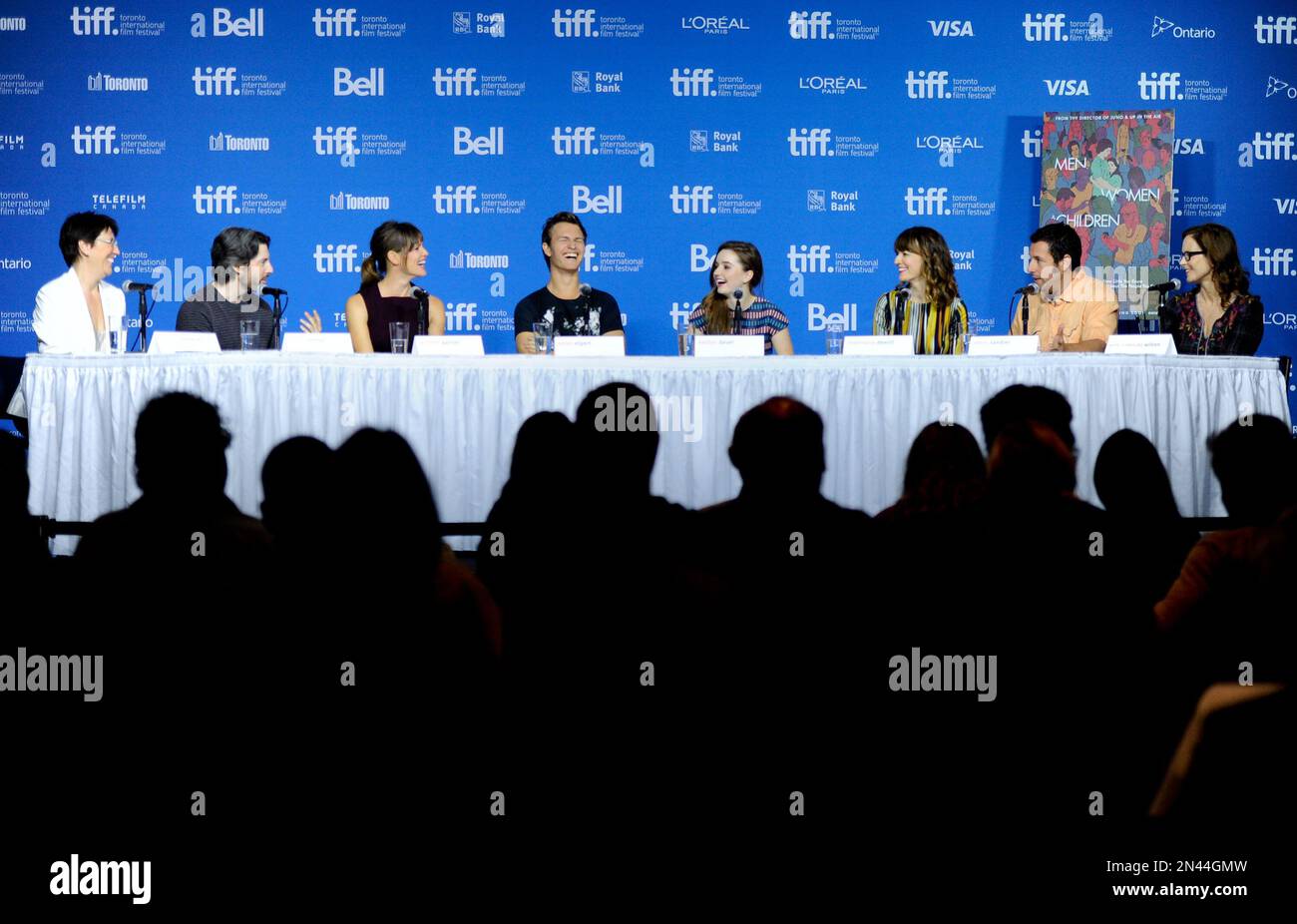 Moderator Johanna Schneller, from left, director Jason Reitman, actress ...