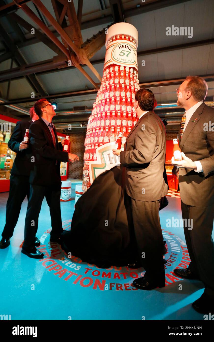 H.J. Heinz Company CEO Bernardo Hees, center left, stands with History ...
