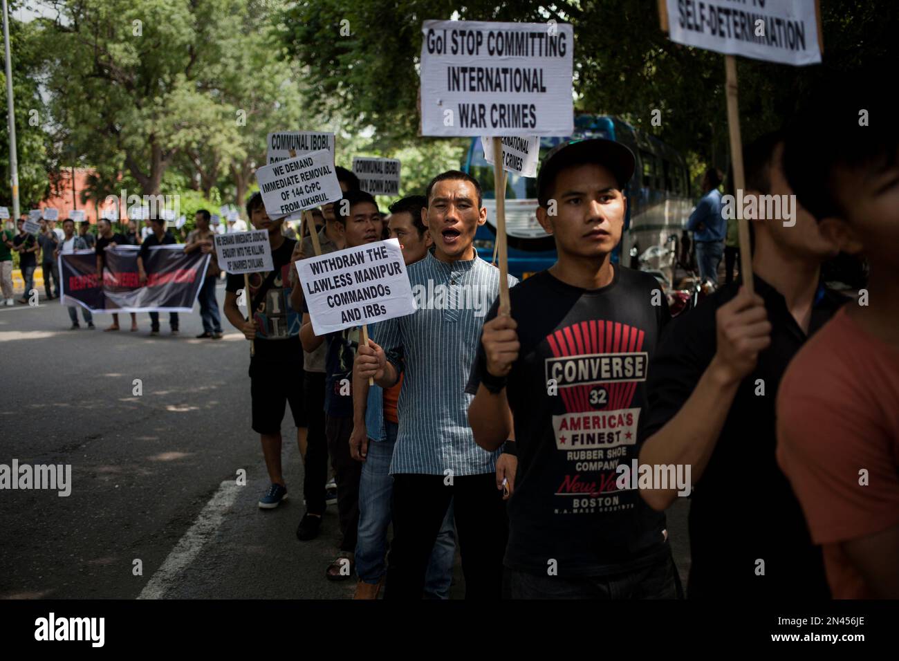 Students from India’s northeastern states hold placards in New Delhi ...