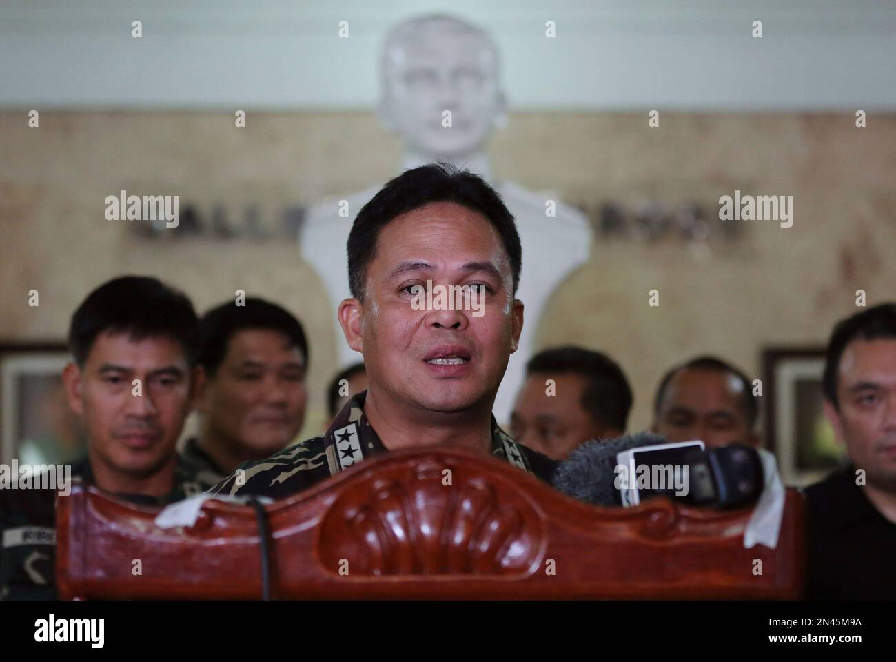 Philippine military chief Gen. Gregorio Pio Catapang talks to reporters ...