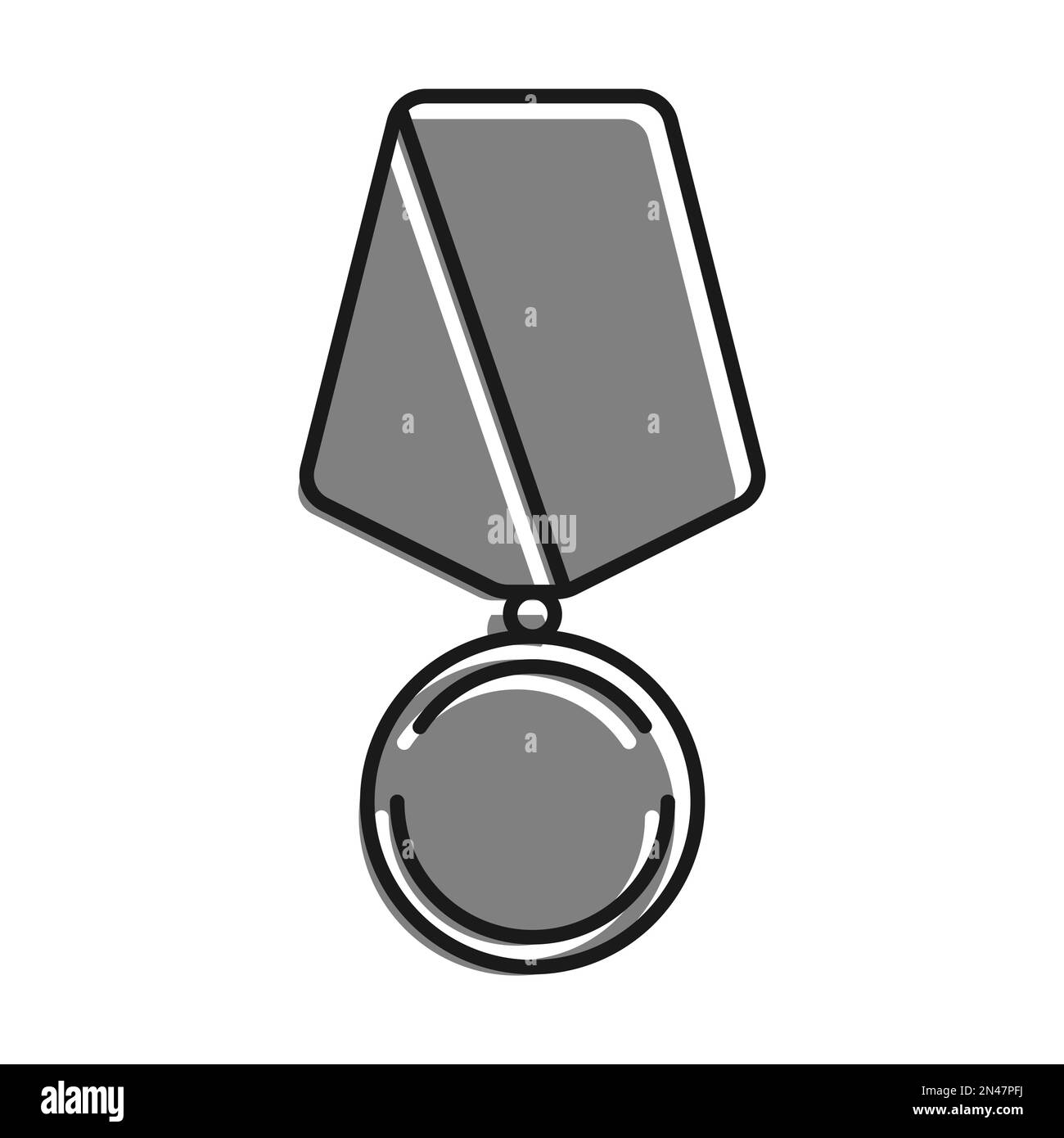 Symbol für linear gefülltes graues Symbol. Medaille Des Soldaten ...