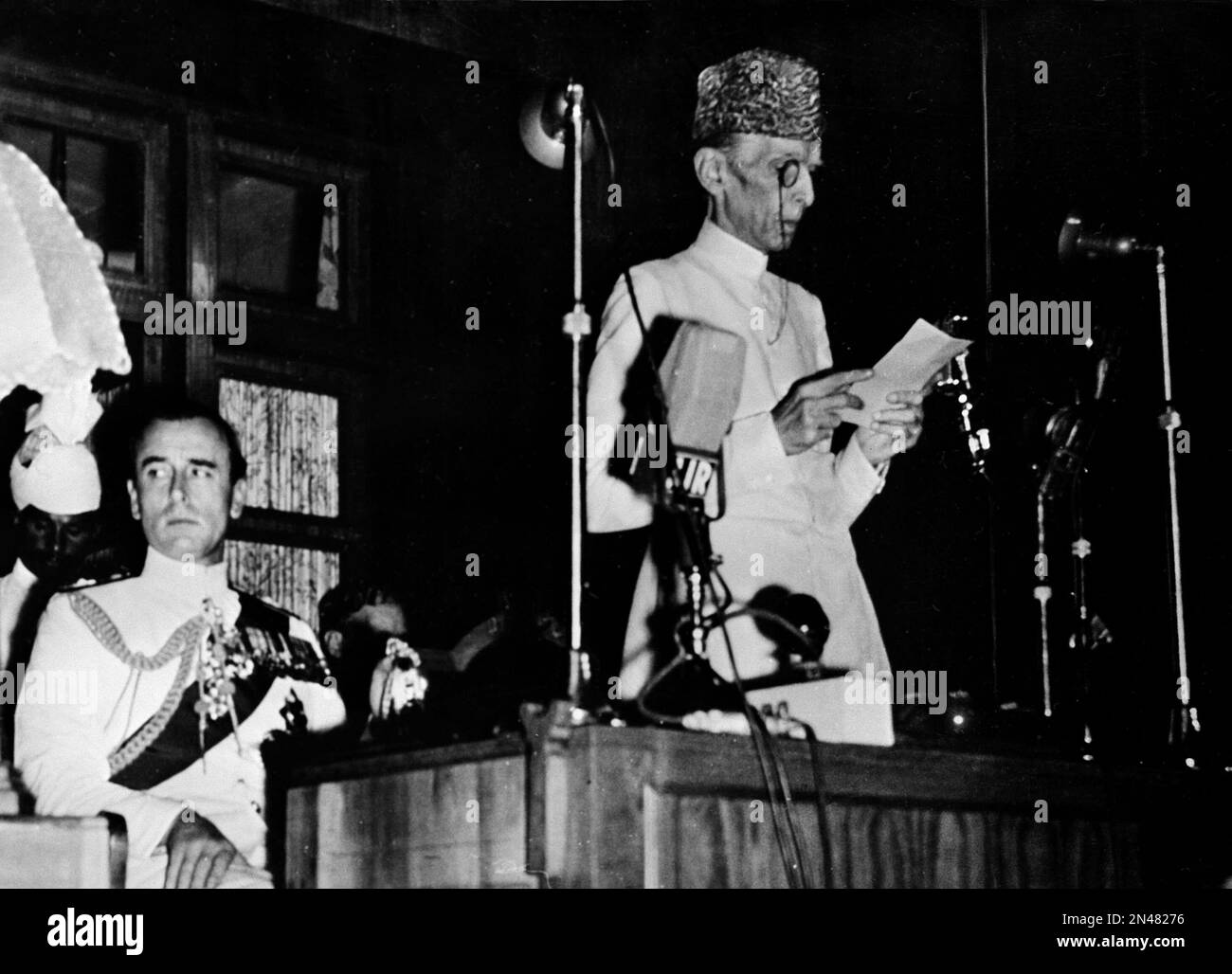 Muhammed Ali Jinnah, president of the Pakistan Constituent Assembly and ...