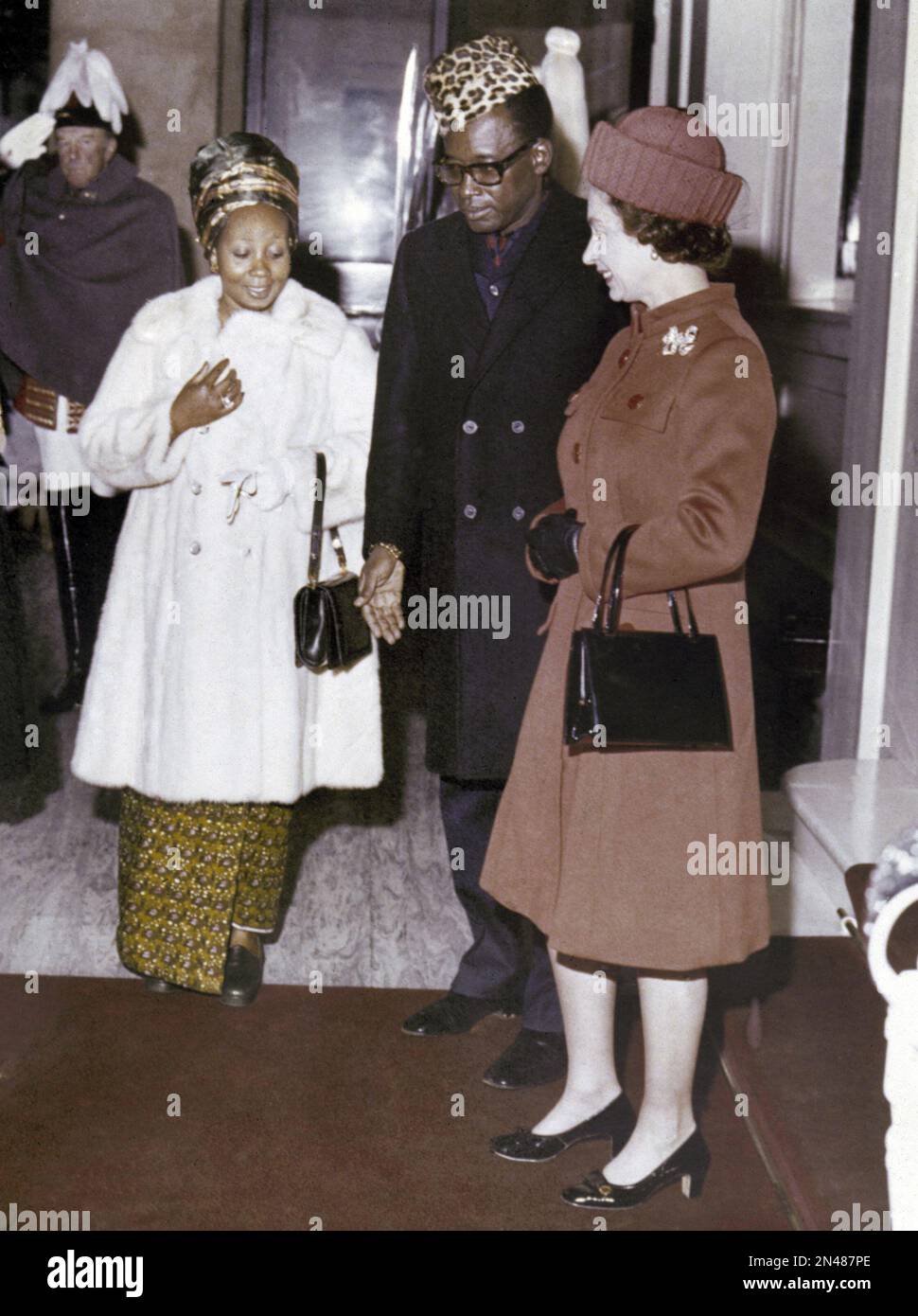 President Joseph Mobutu of Zaire with his wife Marie-Antoinette are ...