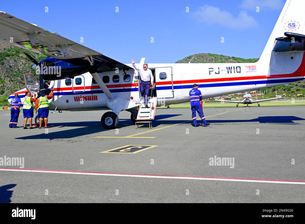 St. Eustatius - 8. Februar 2023, König Willem-Alexander der Niederlande ...