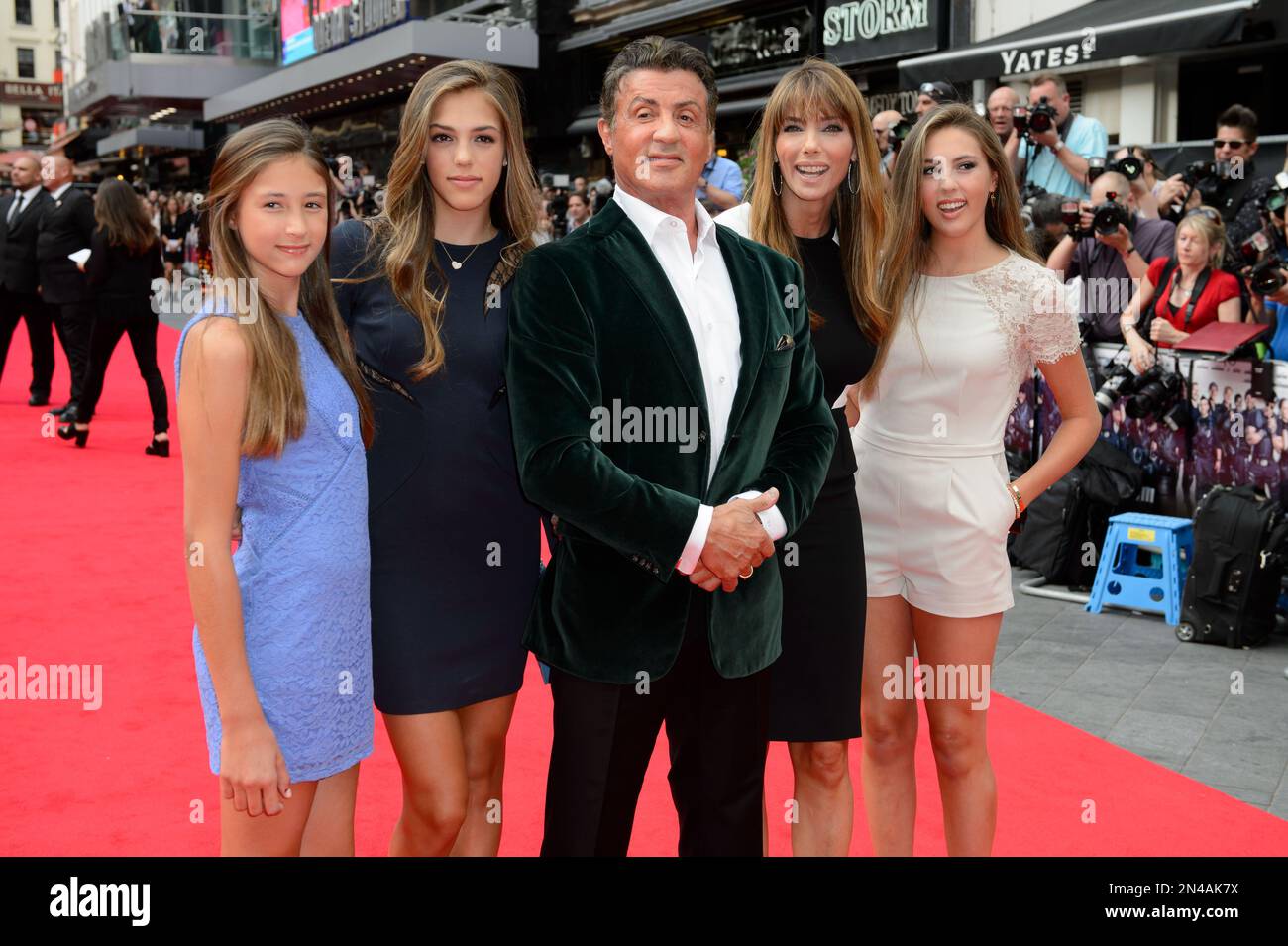 U.S actor Sylvester Stallone, center, with his wife Jennifer Flavin ...