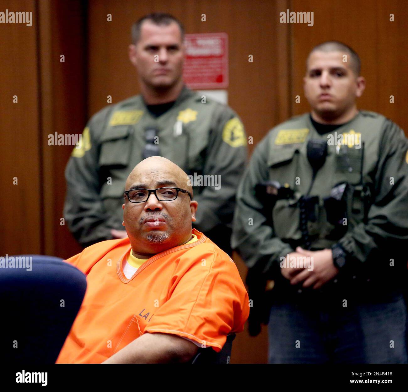 Serial killer Chester Turner sits in court in Los Angeles Friday, Aug ...