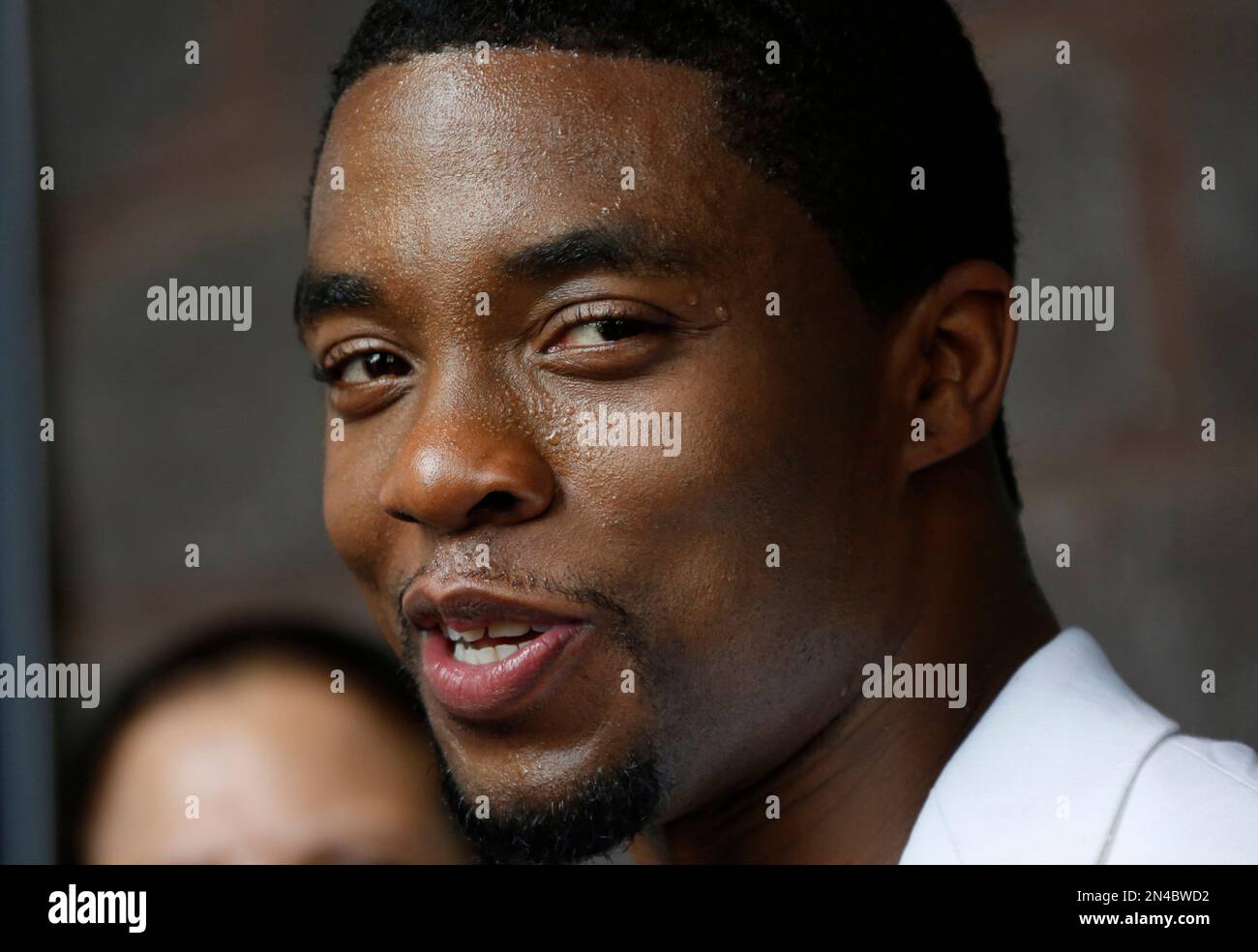 Chadwick Boseman, who stars as James Brown in "Get On Up," a movie ...