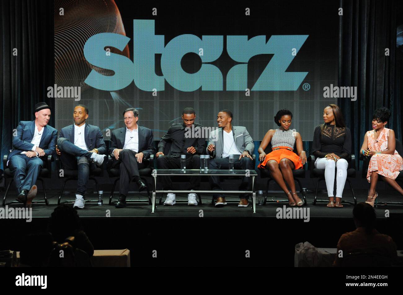 Executive producers Mike O'Malley, and from left, Maverick Carter, and ...