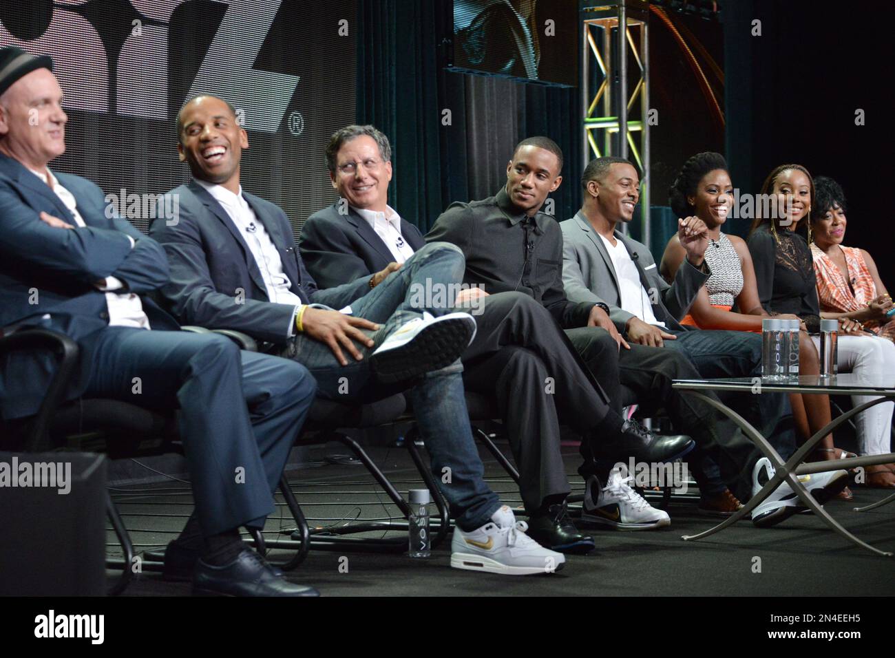 Executive producers Mike O'Malley, and from left, Maverick Carter, and ...