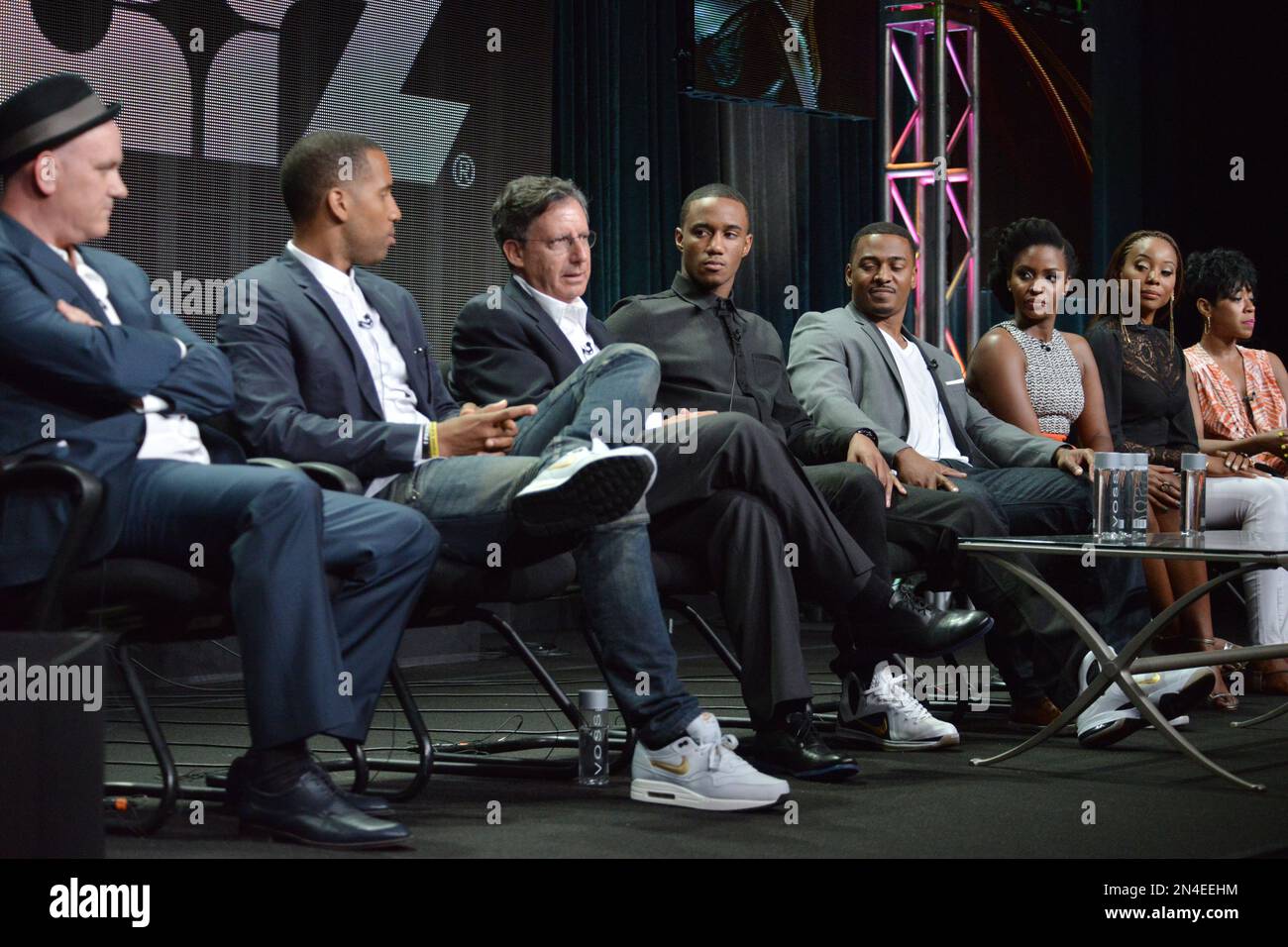 Executive producers Mike O'Malley, and from left, Maverick Carter, and ...