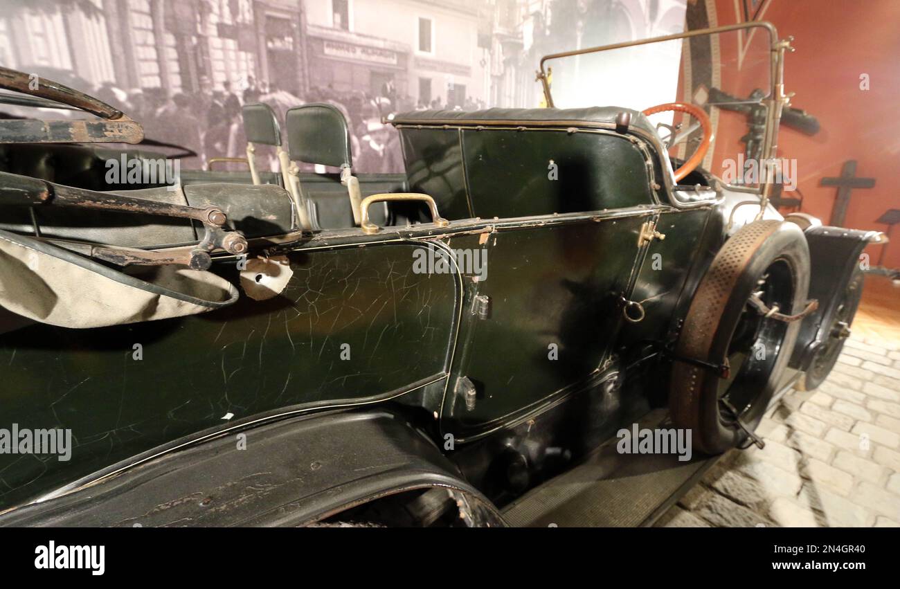 The car in which Austrian Archduke Franz Ferdinand and his wife Sophie ...