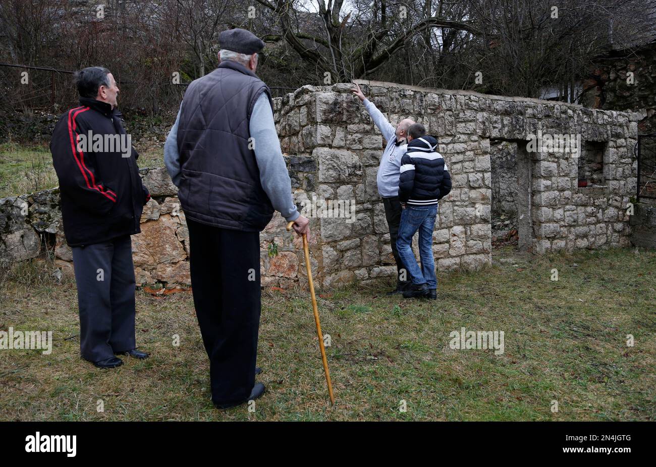 In this Feb. 5, 2014 photo, Gavrilo Princip's relatives, from left ...