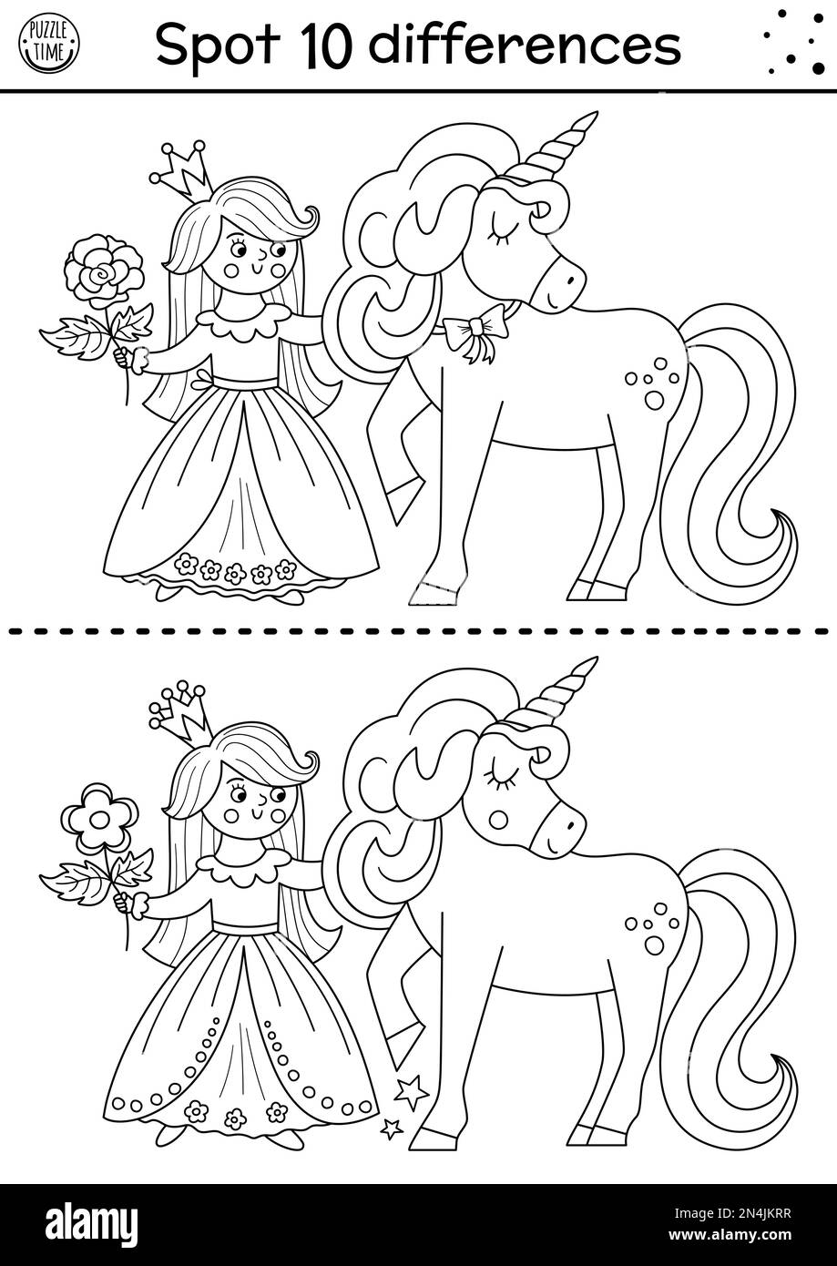 Unterschiede finden einhorn Stock-Vektorgrafiken kaufen - Alamy