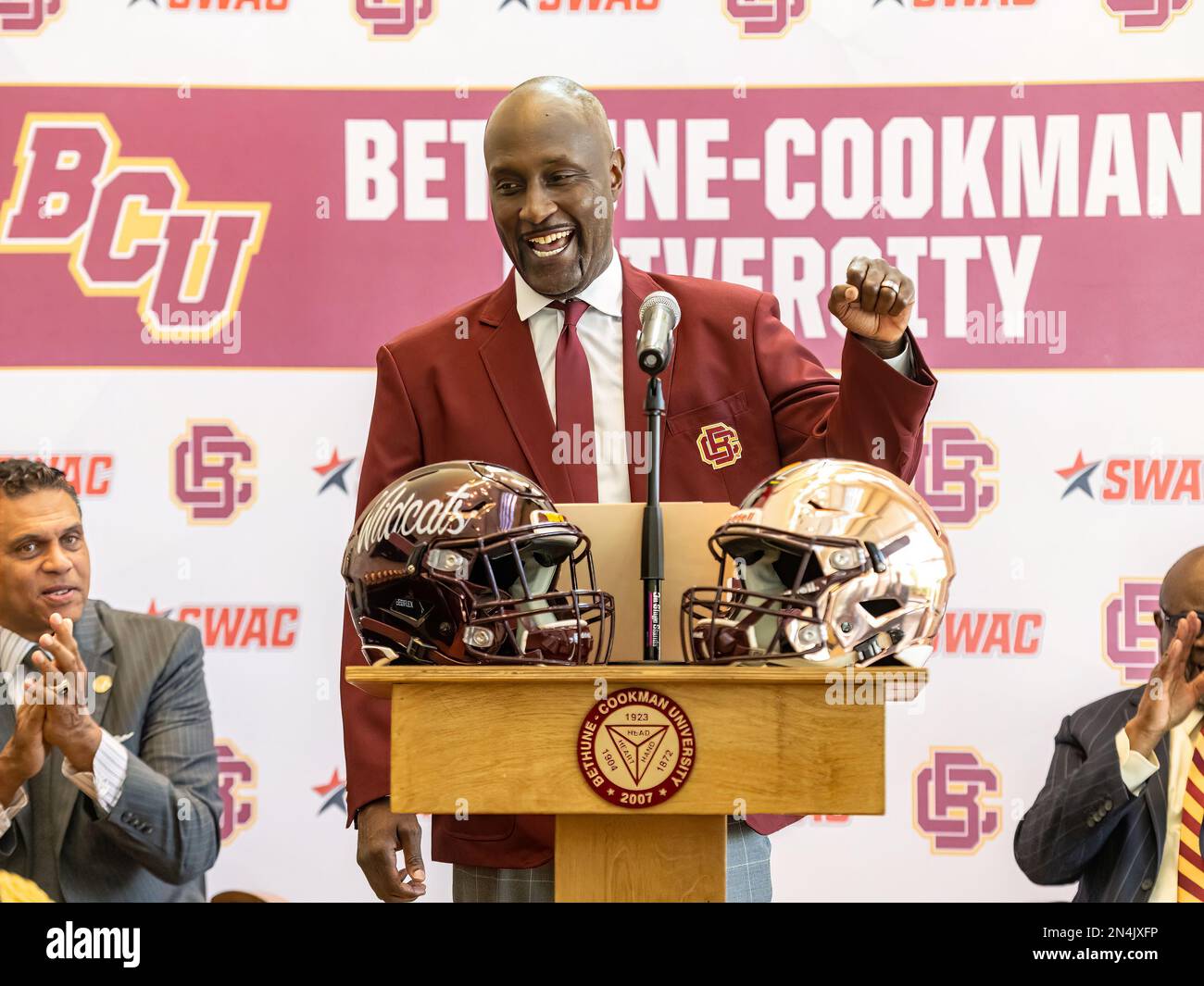 8. Februar 2023: New Bethune Cookman Football Head Coach Raymond Woodie ...