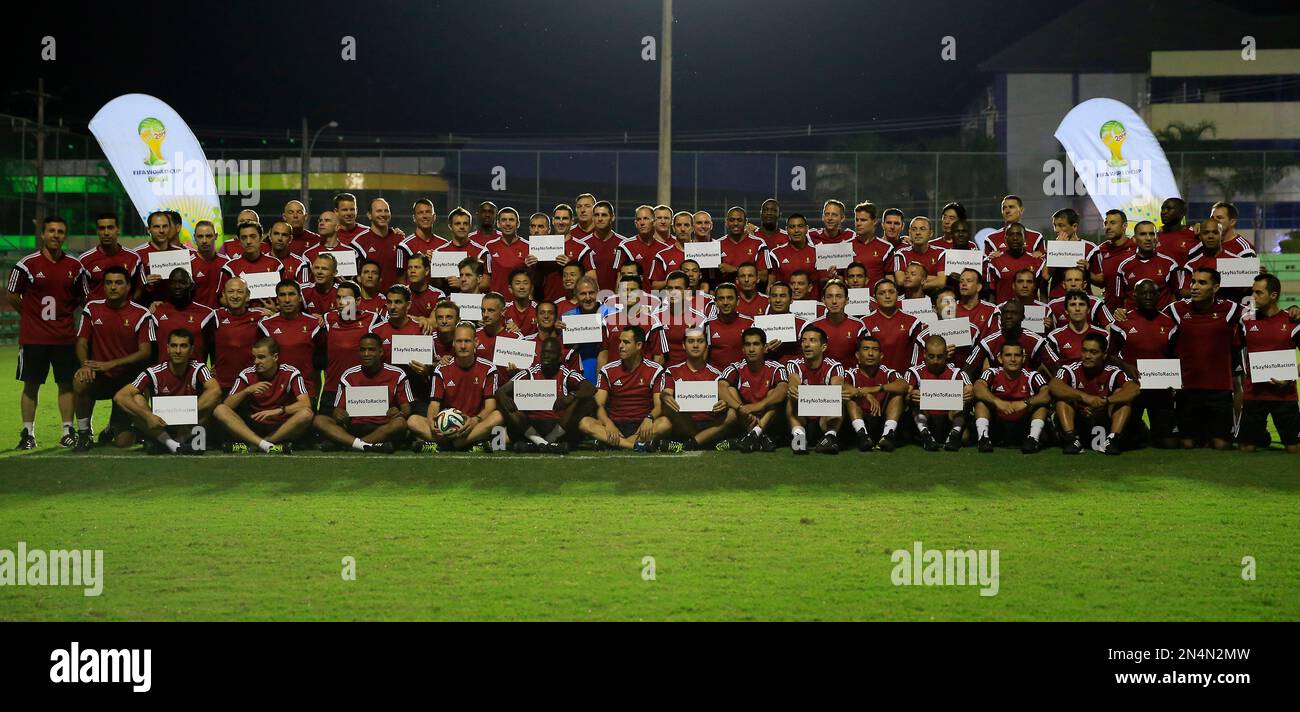 FIFA World Cup referees and all of their assistants pose for a group ...