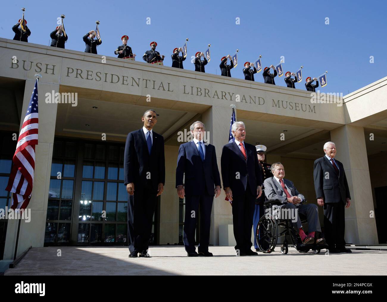 FILE - In this April 25, 2013 file photo, from left, President Barack ...