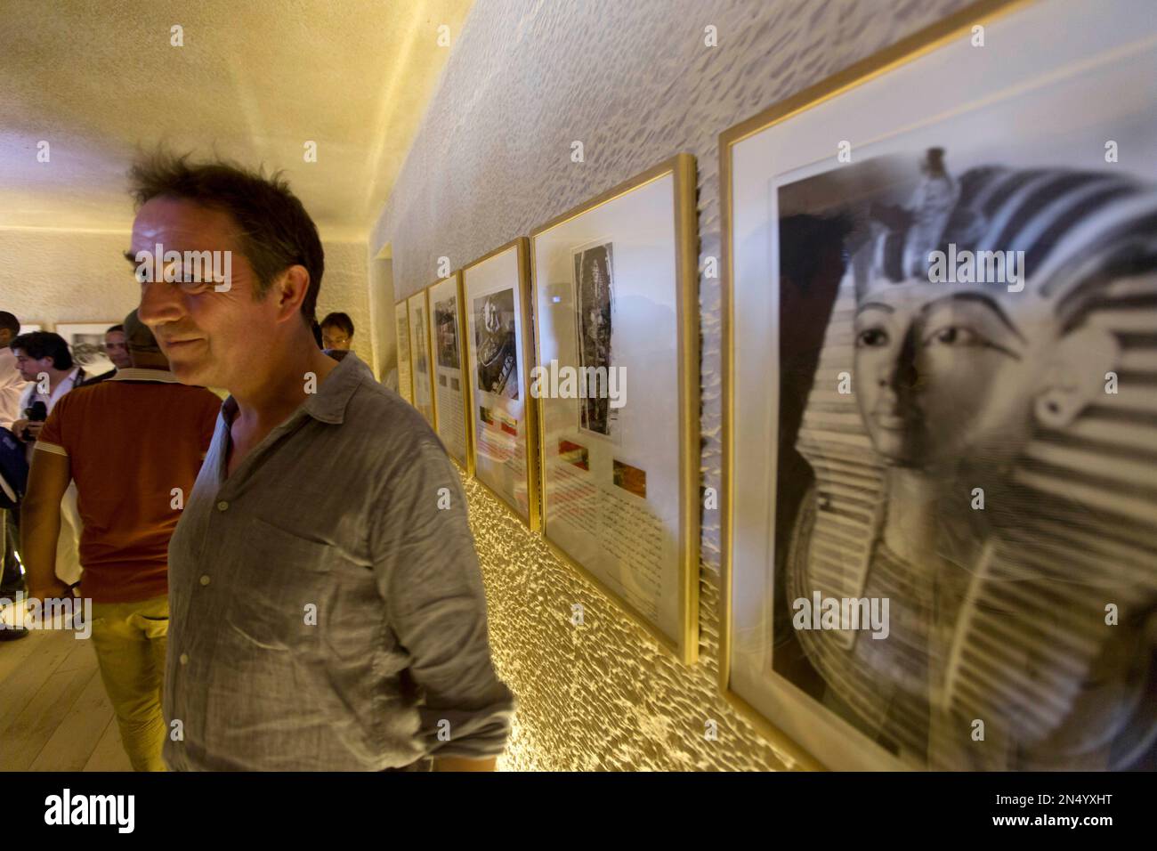 Adam Lowe, director of Factum Arte, Madrid, welcomes guests at the ...