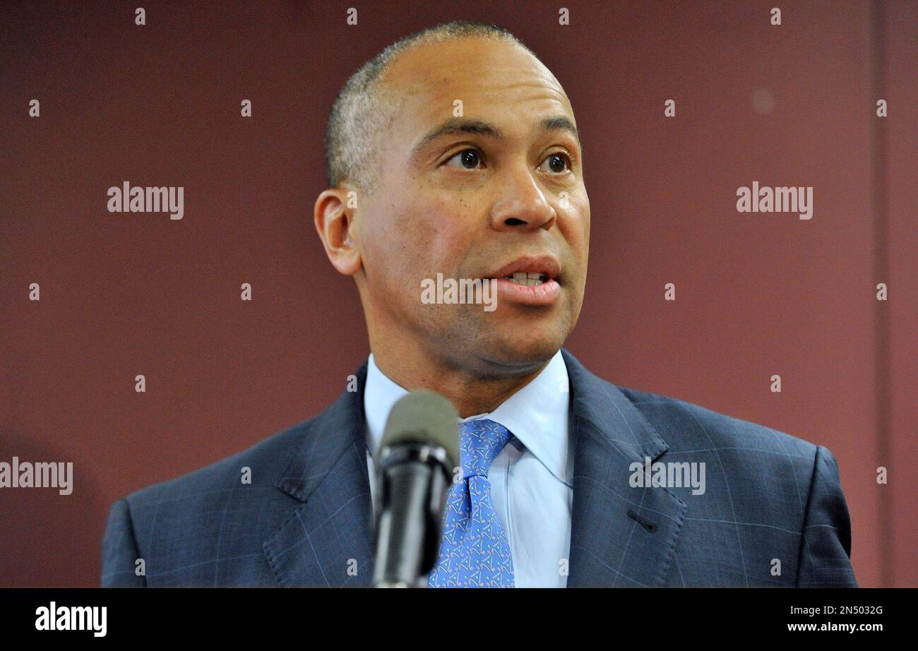 Massachusetts Gov. Deval Patrick speaks during a news conference ...