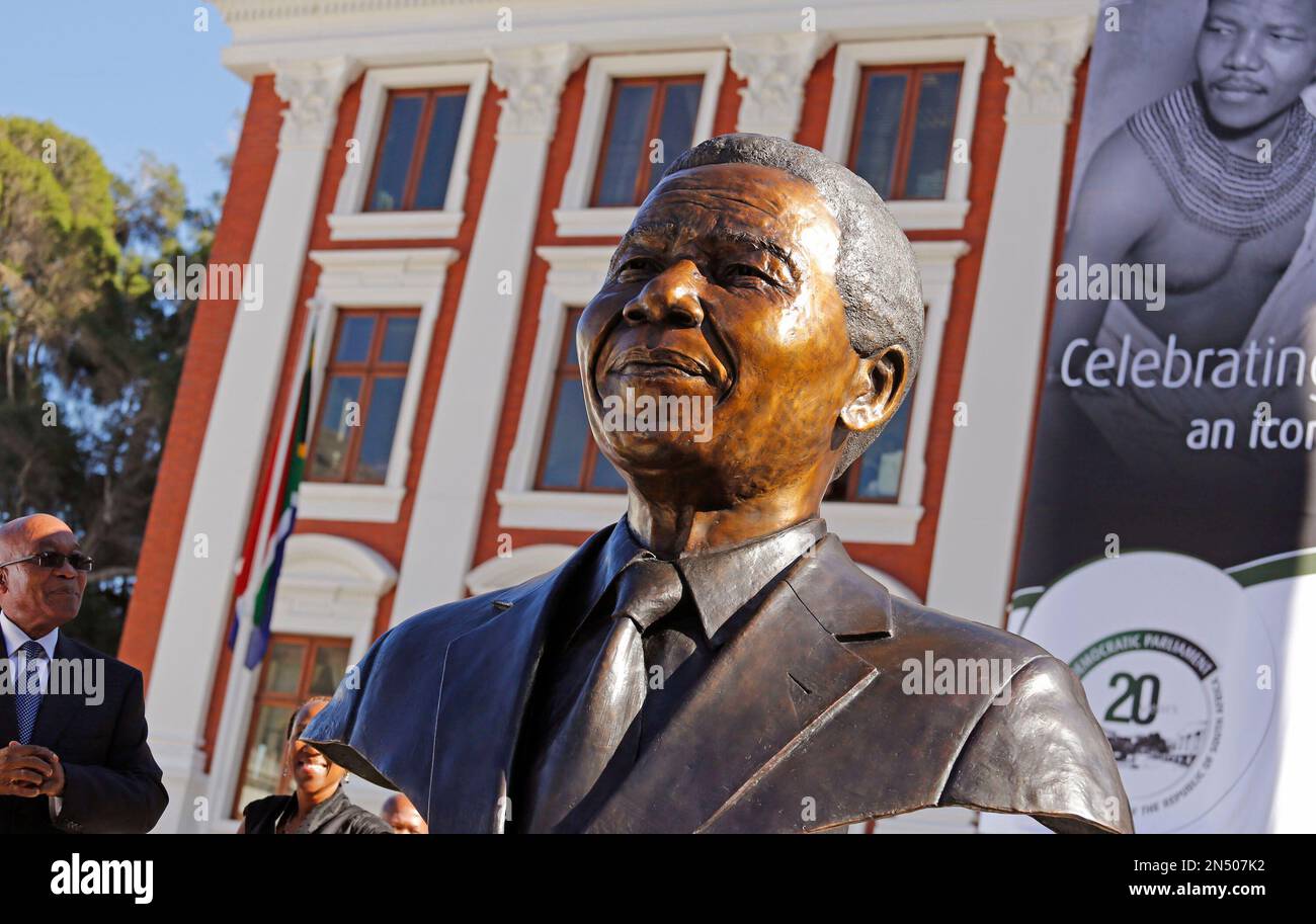 South African President Jacob Zuma, left, after he and other ...
