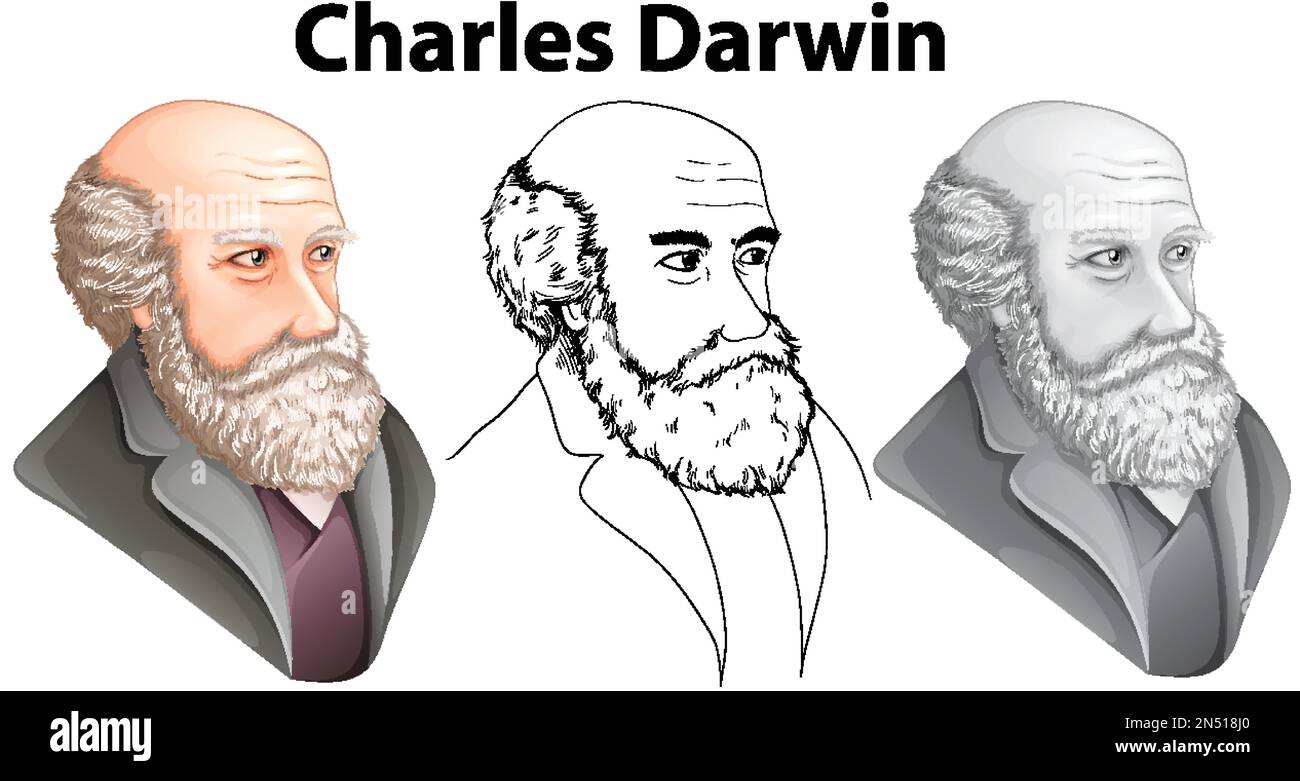 Caricatura de charles darwin Stock-Vektorgrafiken kaufen - Alamy