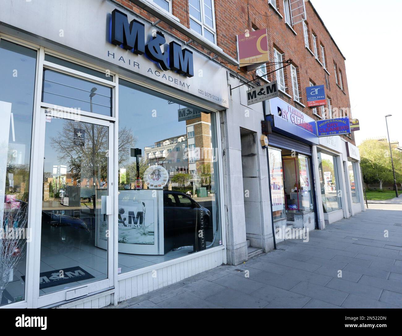 A view of M&M Hair Academy in London, Wednesday, April 16, 2014. Staff ...