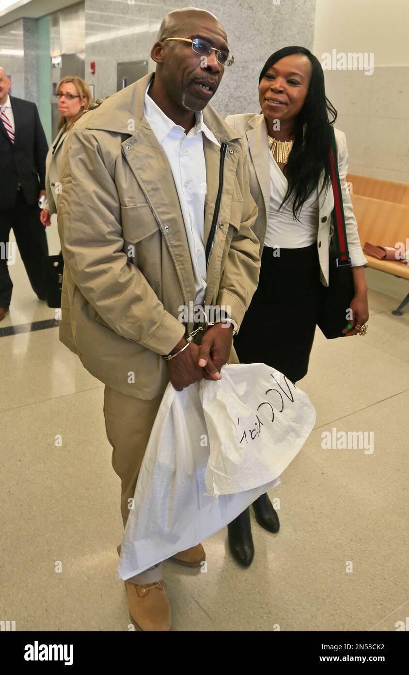 Valerie Brown, right, meets her ex-husband Jonathan Fleming as he ...