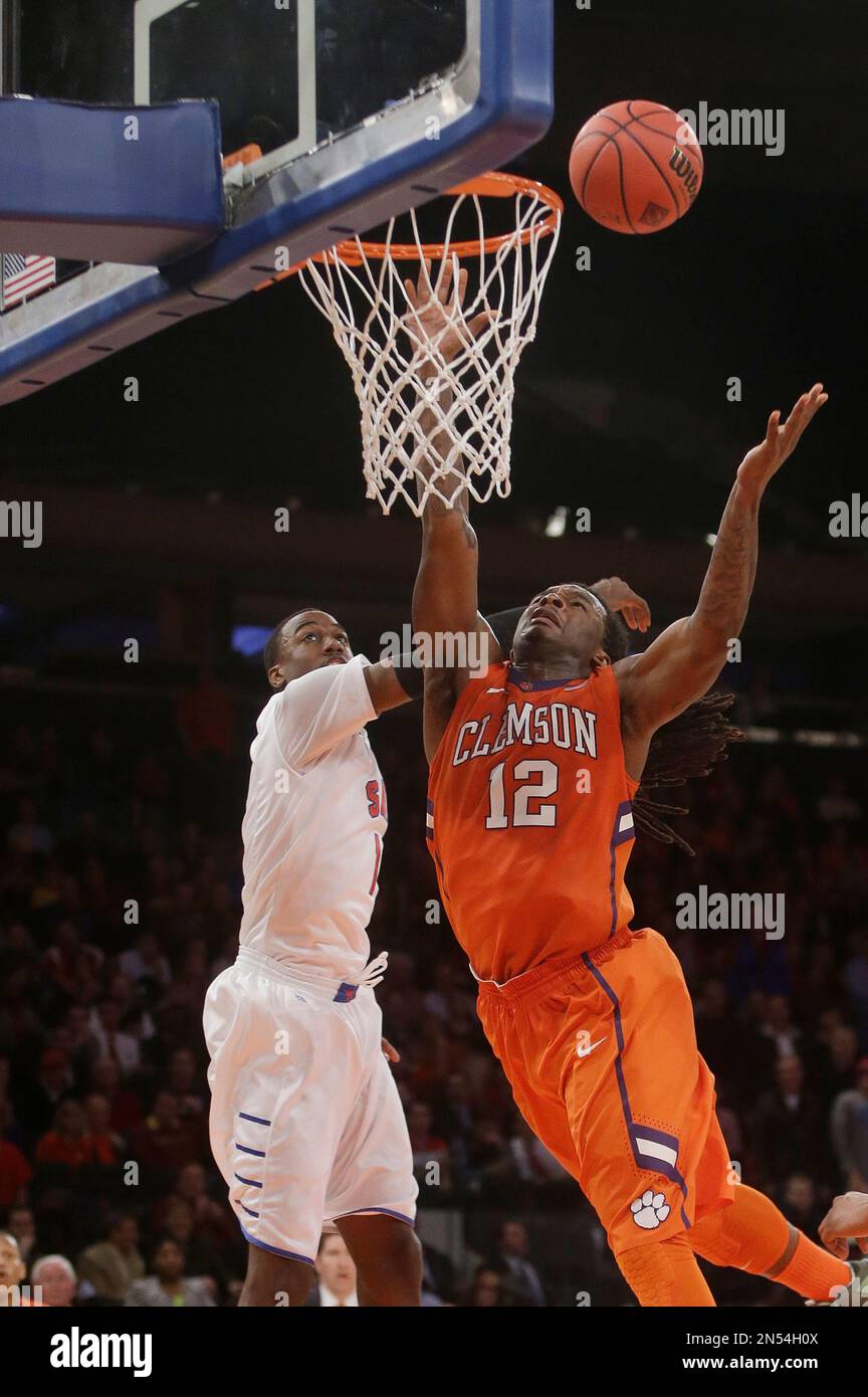 Clemson's Rod Hall (12) drives to the basket during the second half of ...