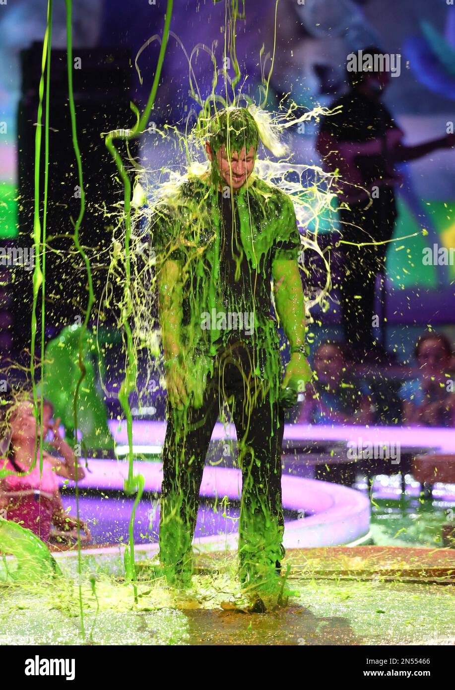 Mark Wahlberg gets slimed at the 27th annual Kids' Choice Awards at the ...