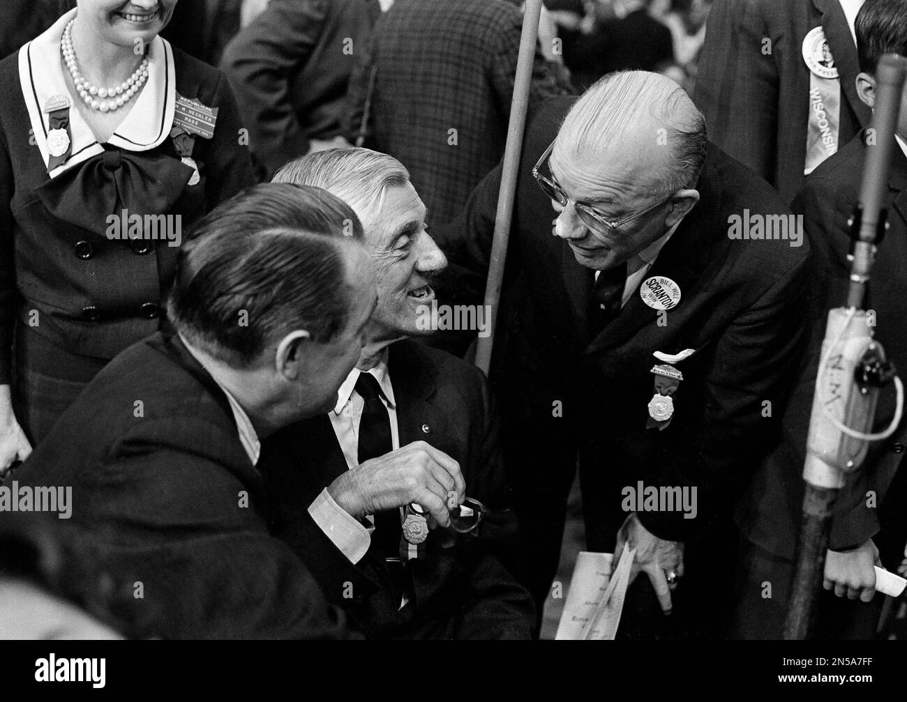 Milton Eisenhower, right, brother of the former president and a backer ...