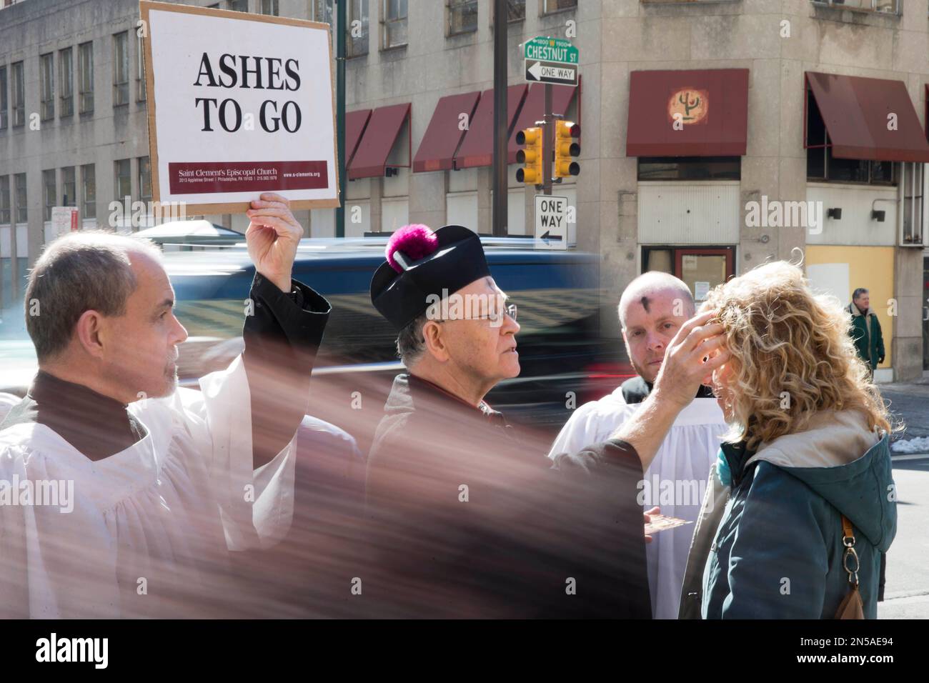 The Rev. Gordon Reid, center, with Saint Clement's Episcopal Church ...