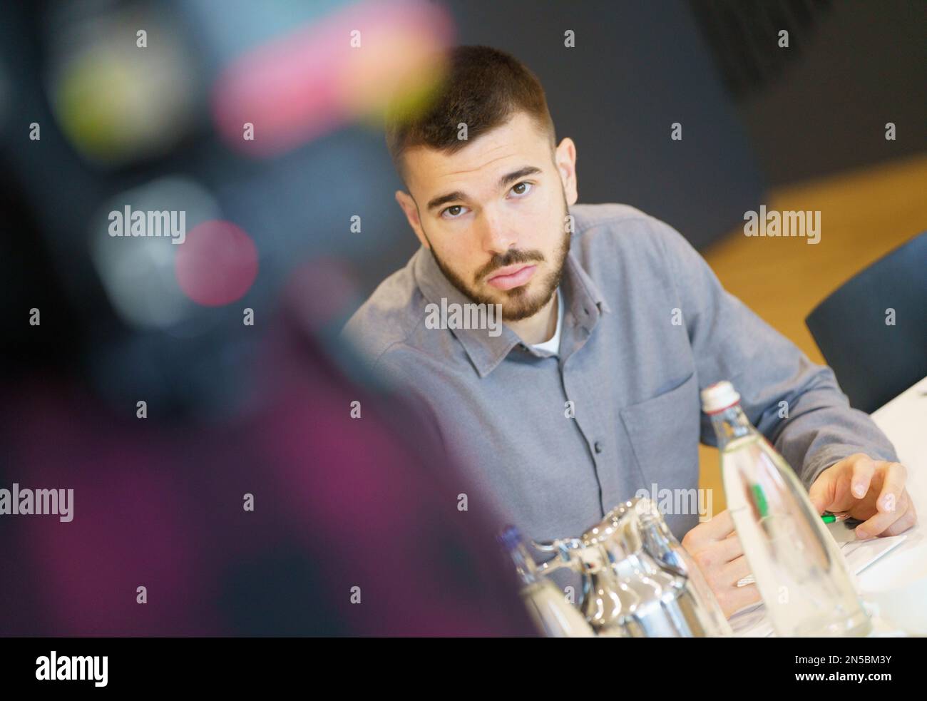 09. Februar 2023, Hessen, Frankfurt/Main: Mario Vuskovic, ein Spieler ...