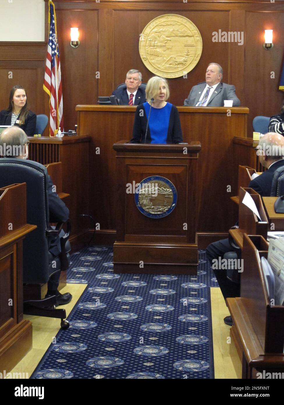 Dana Fabe, the chief justice of the Alaska Supreme Court, delivers the ...