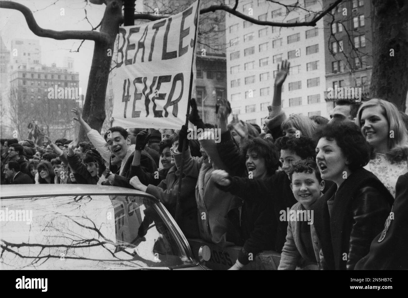 FILE - In this Feb. 7, 1964 file photo, screaming teenagers, mostly ...