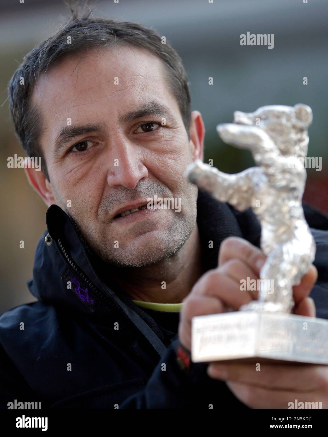 In this photo taken Saturday, Jan. 25, 2014, Bosnian actor Nazif Mujic ...