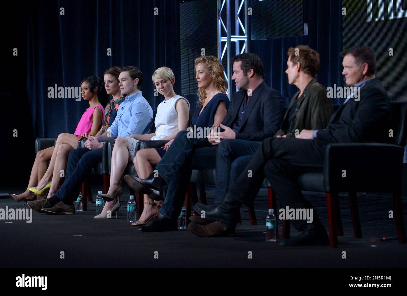From left, Tiffany Boone, Jessica Stroup, Sam Underwood, Valorie Curry ...