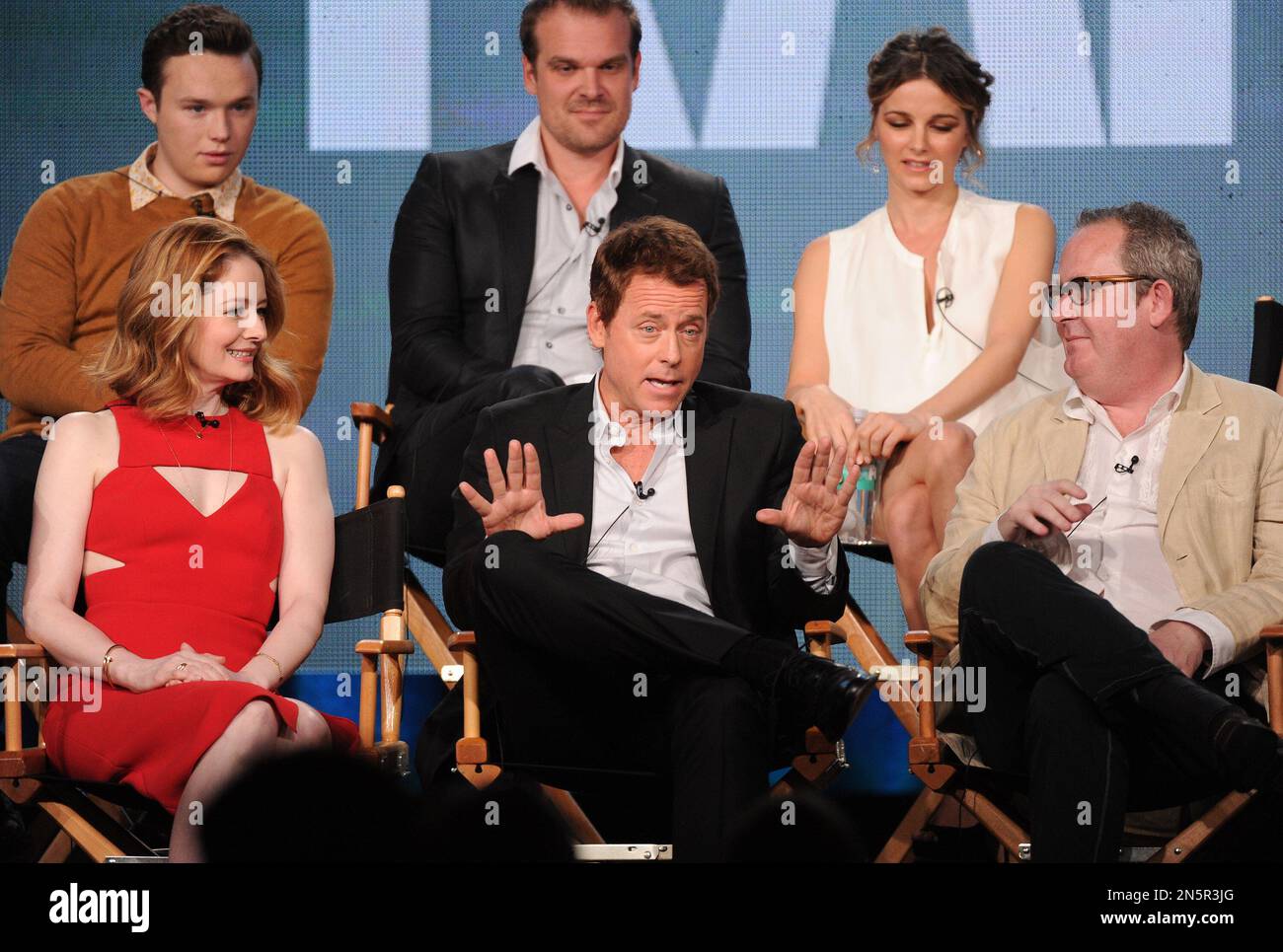 From top left, cast members Ian Colletti, David Harbour, Bojana ...