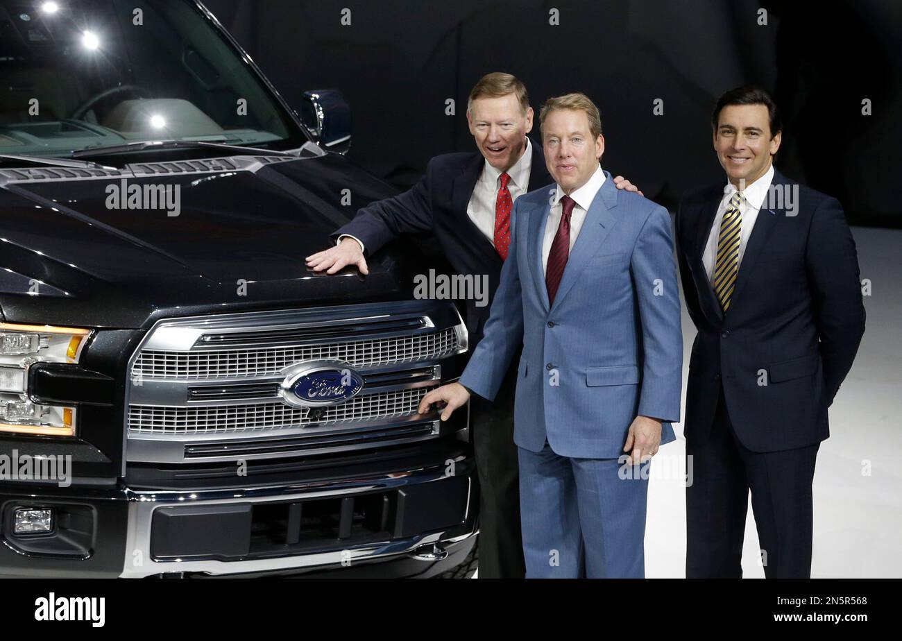 Alan Mulally, president and CEO of the Ford Motor Co., left, executive ...