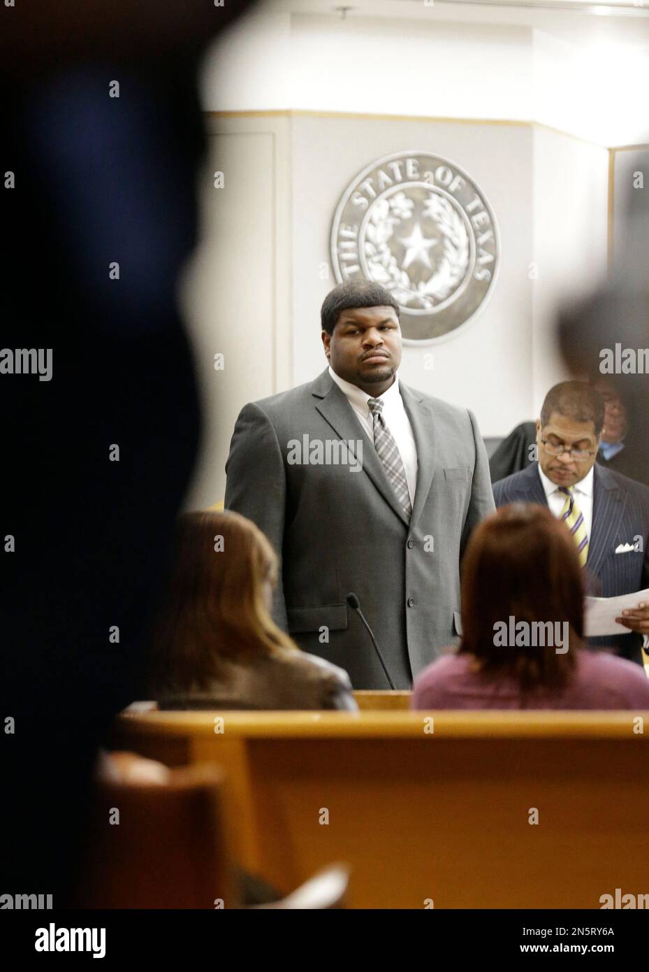 Former Dallas Cowboys Josh Brent stands as potential jurors are ...