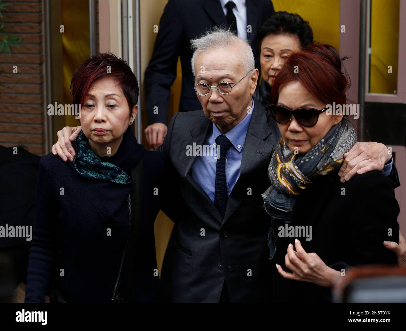 Harold Shaw, center, son of the late Hong Kong movie producer Run Run ...