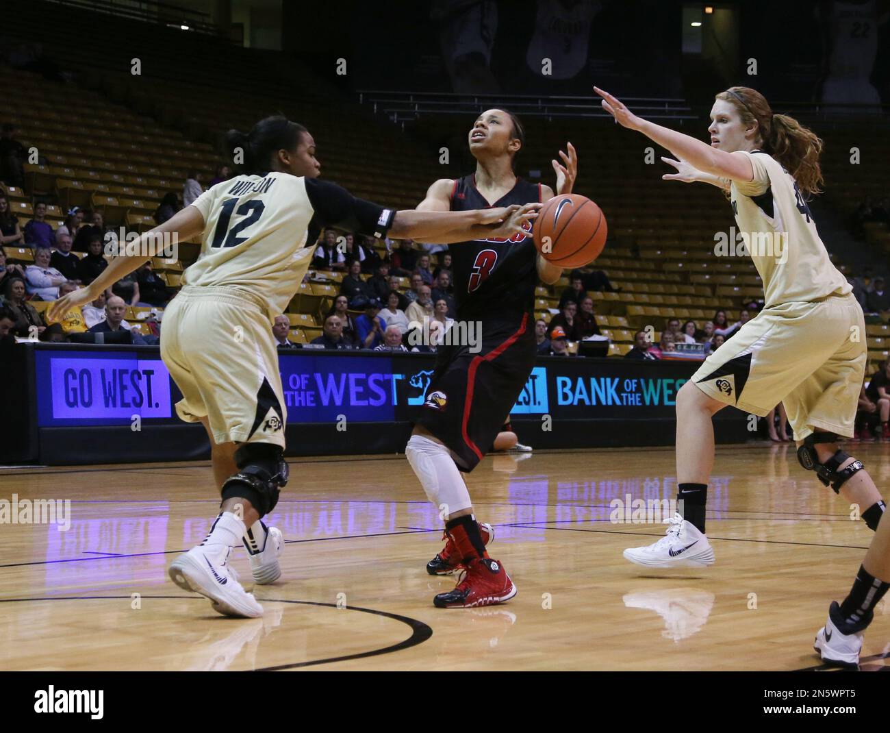 Colorado guard Ashley Wilson, left, strips the ball out of hands of ...