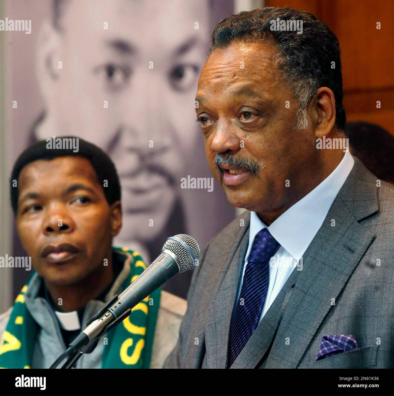 CORRECTS FIRST NAME TO THULANI- Rev. Jesse Jackson Sr., right, and ...