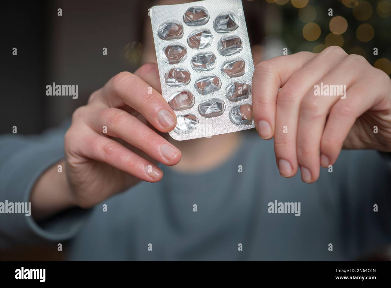Das Medikament ist leer. Leere Tablettenschachtel. Mangel an ...