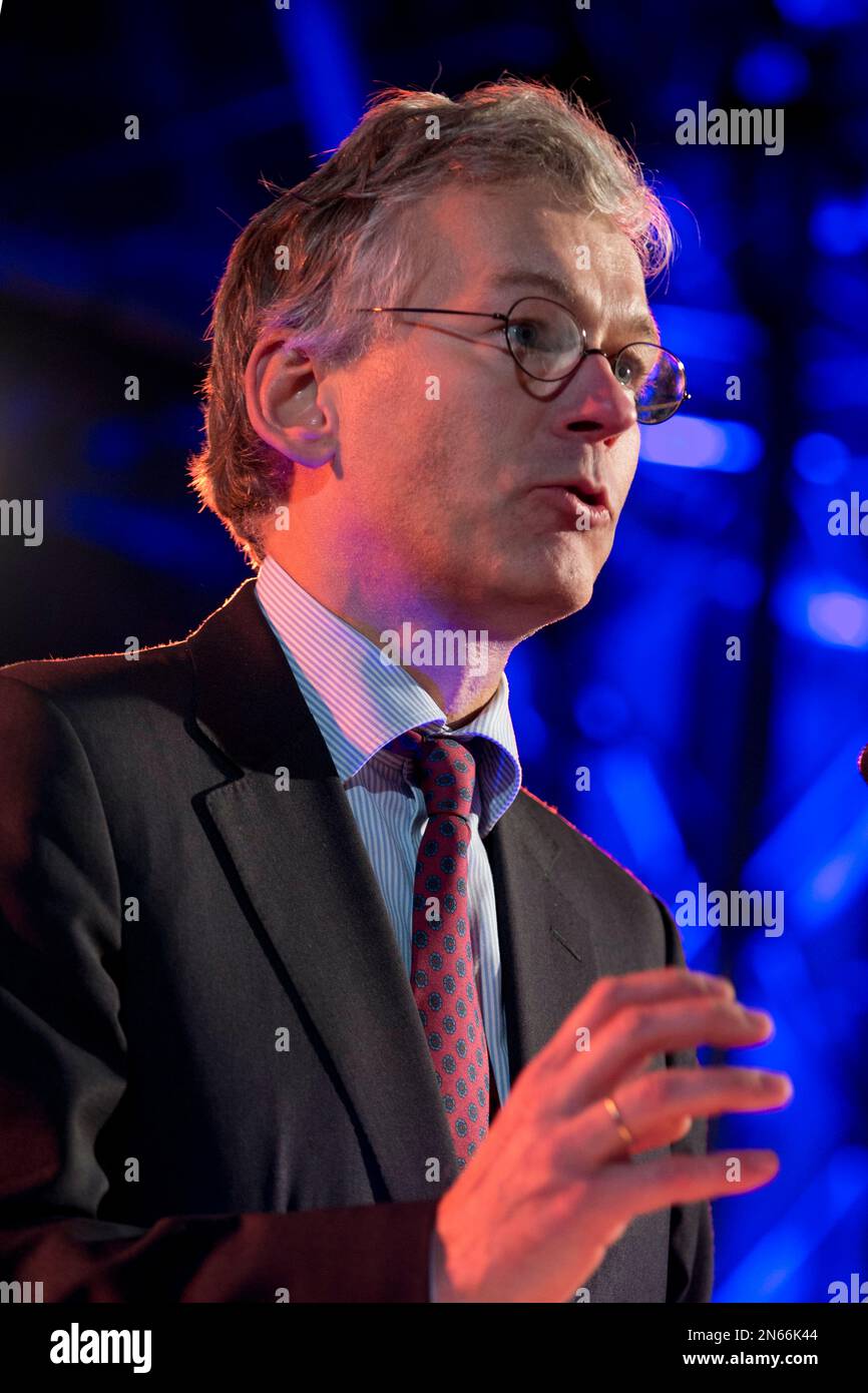 Royal Philips NV CEO Frans van Houten gives a brief introduction as he ...