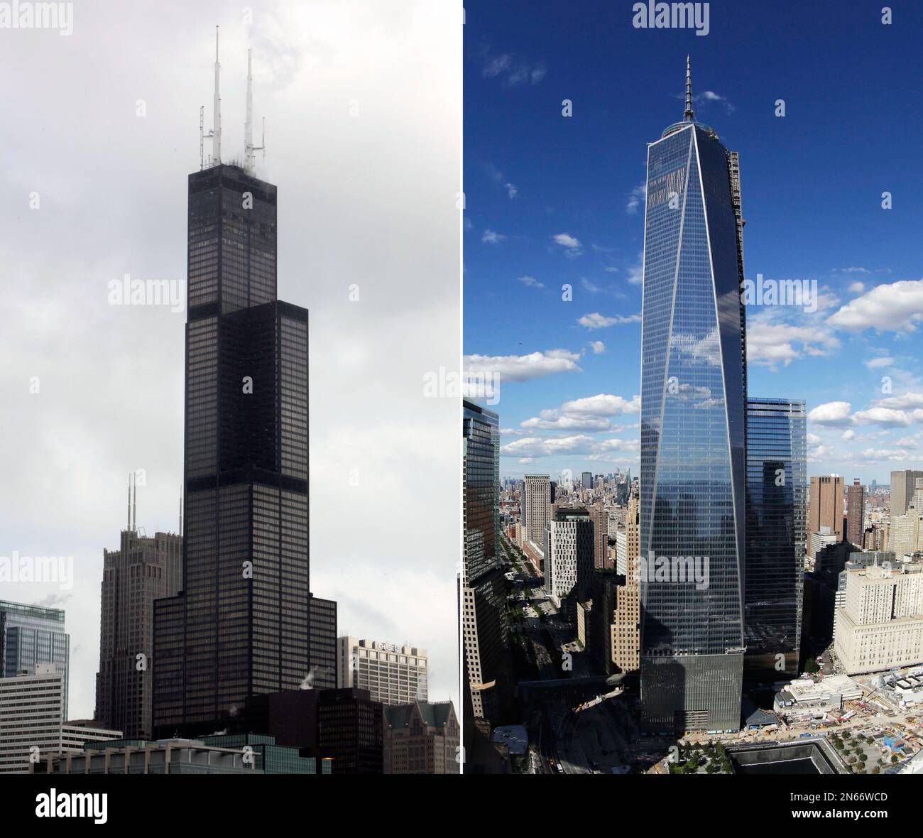 FILE - This combination made from file photos shows Willis Tower ...
