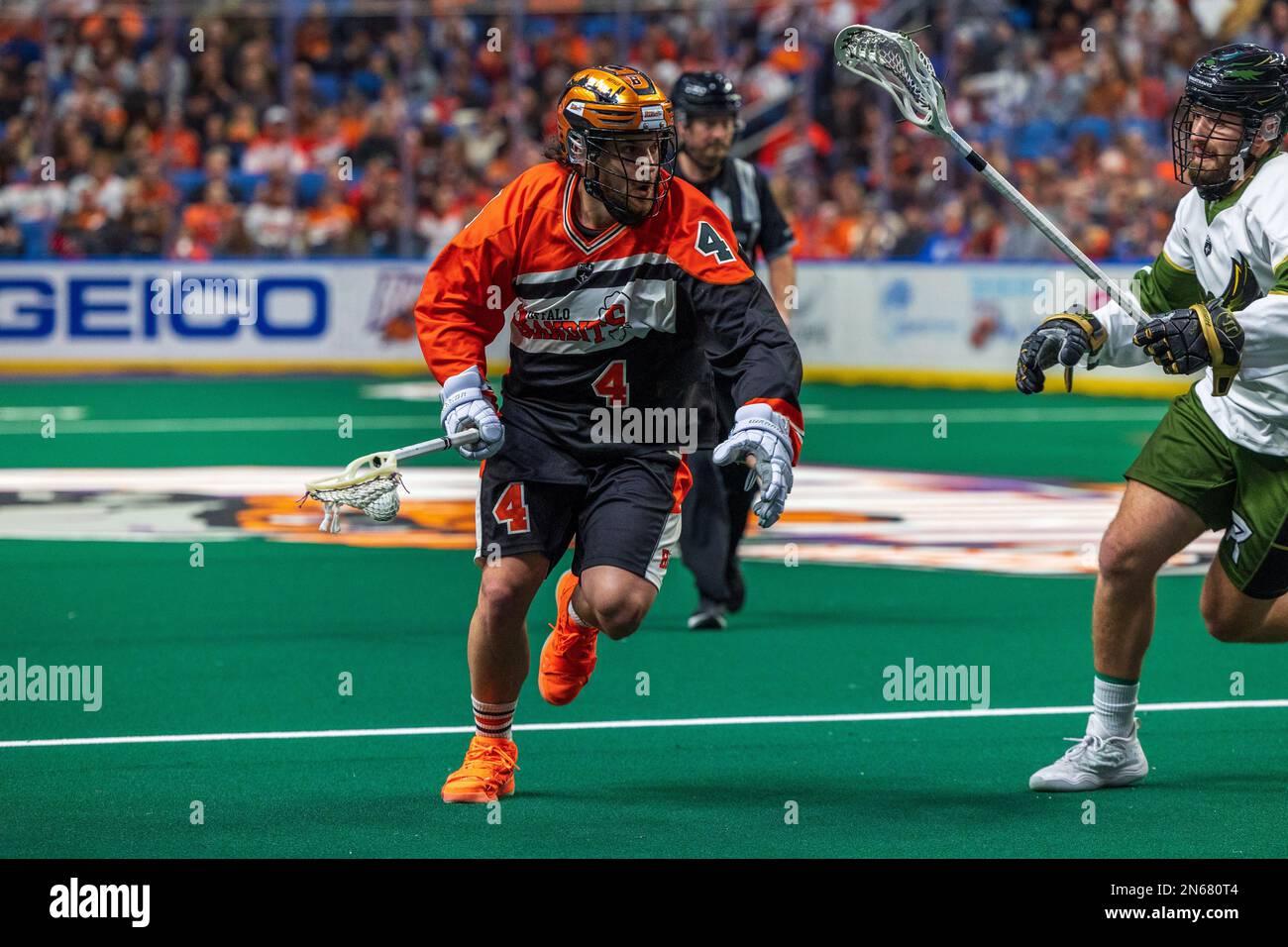 4. Februar 2023: Buffalo Bandits Transitional Ian MacKay (4) läuft mit ...