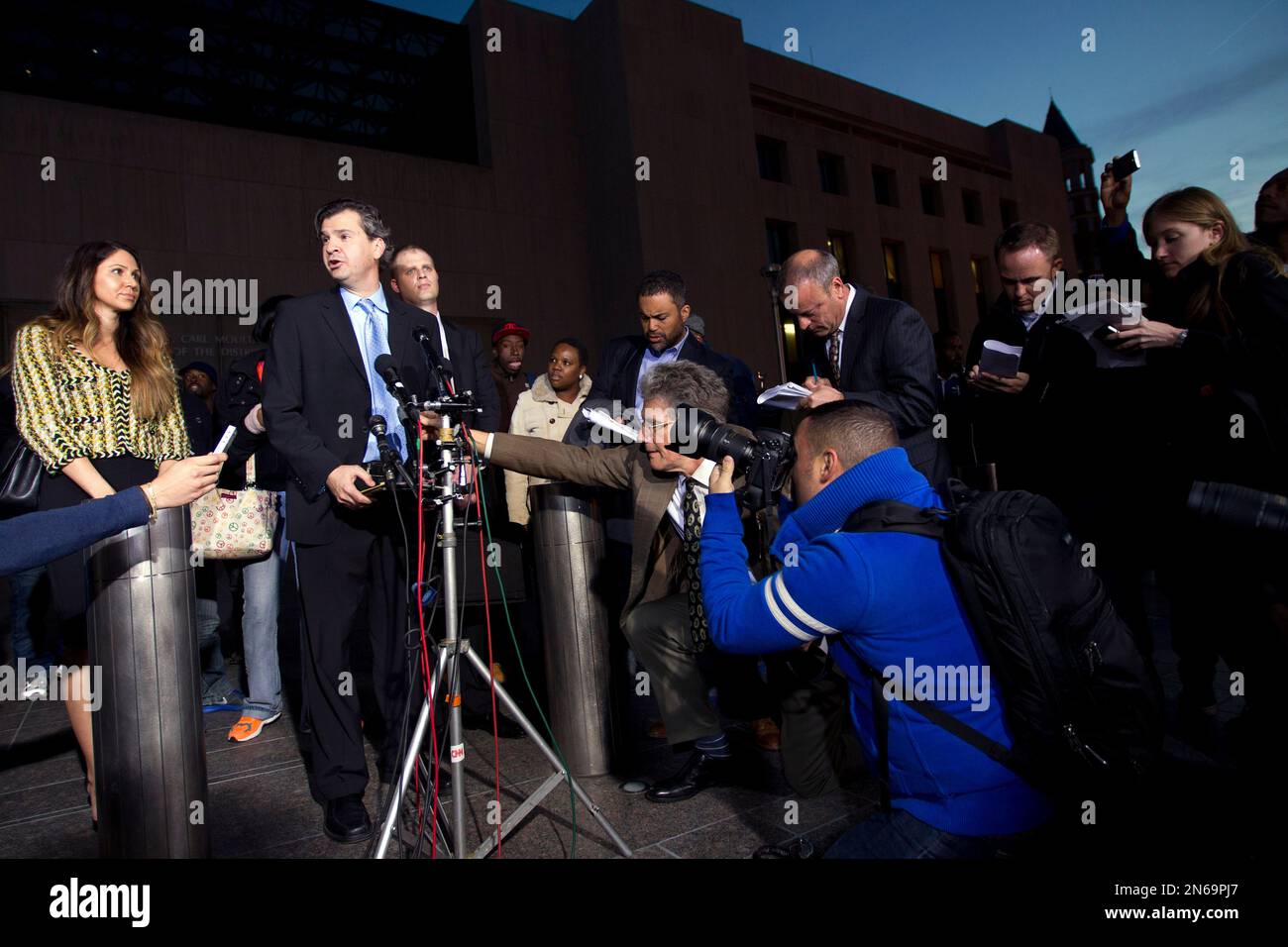 Singer Chris Brown's attorney Danny Onorato speaks with the media after ...