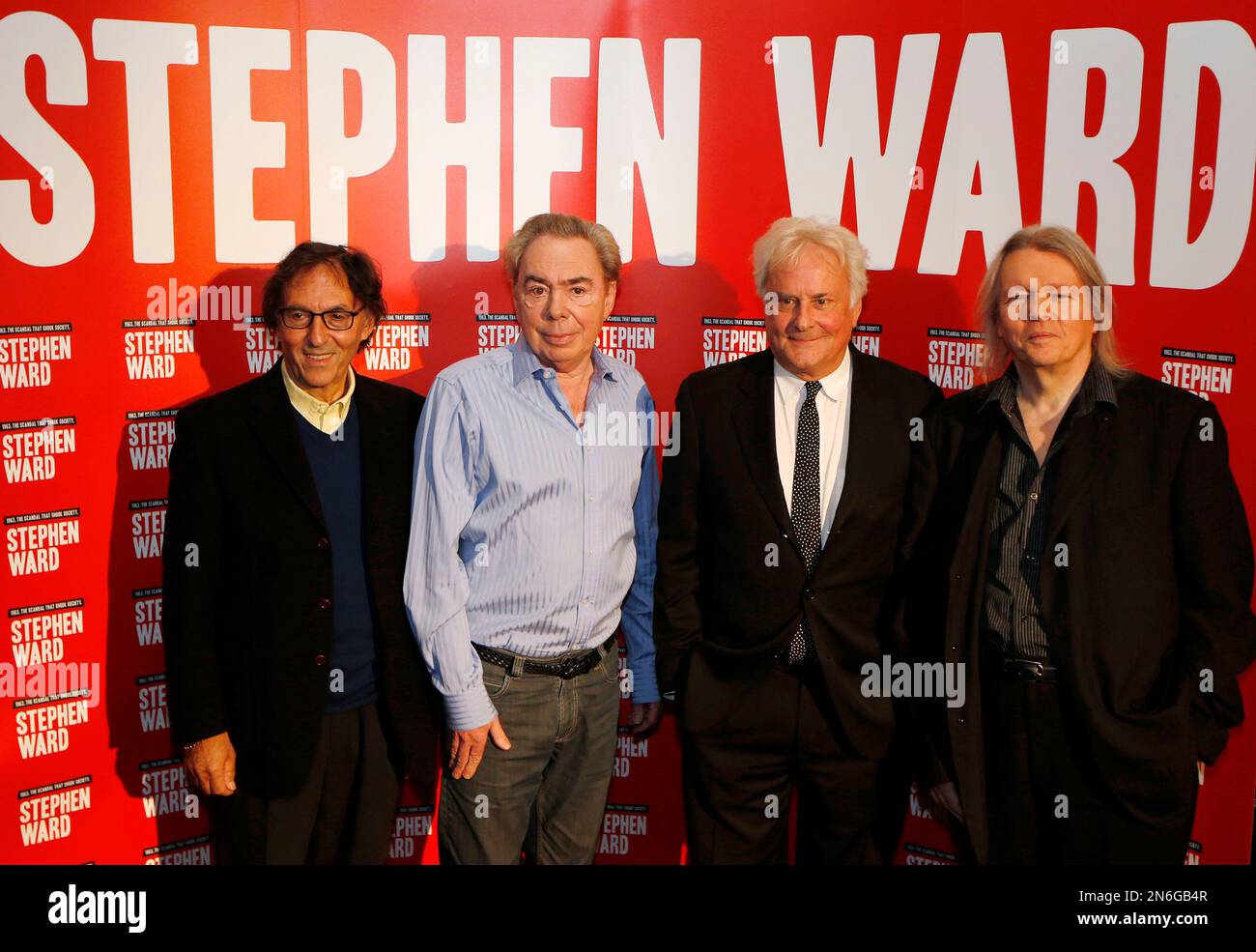 From left, lyricist Don Black, composer Andrew Lloyd Webber, director ...