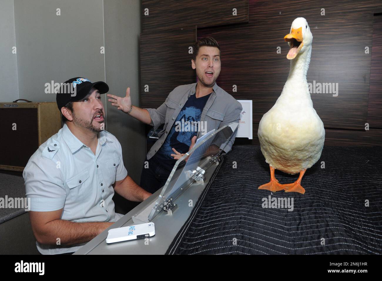 IMAGE DISTRIBUTED FOR AFLAC - Joey Fatone, left, Lance Bass and the ...