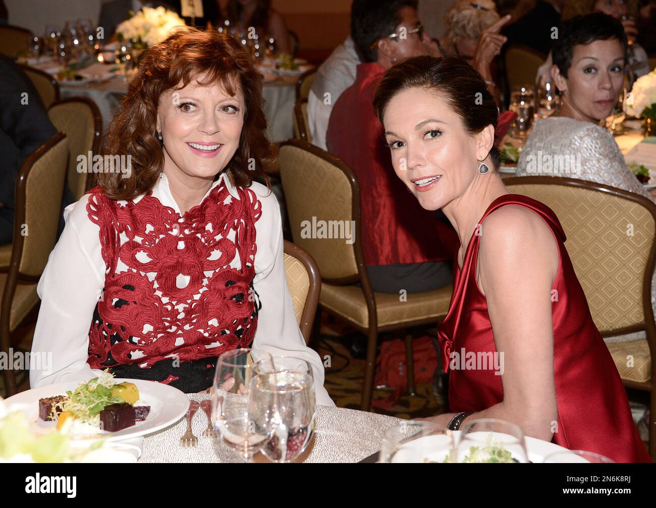 From left to right, actress Susan Sarandon and actress Diane Lane ...