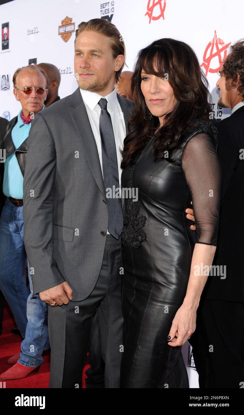 From left, Charlie Hunnam and Katey Sagal arrive at FX's "Sons of Anarchy" Season 6 Premiere ...